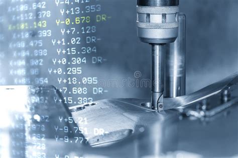 Abstract Scene The Cnc Milling Machine Rough Cutting The Injection Mold Parts And Nc Data