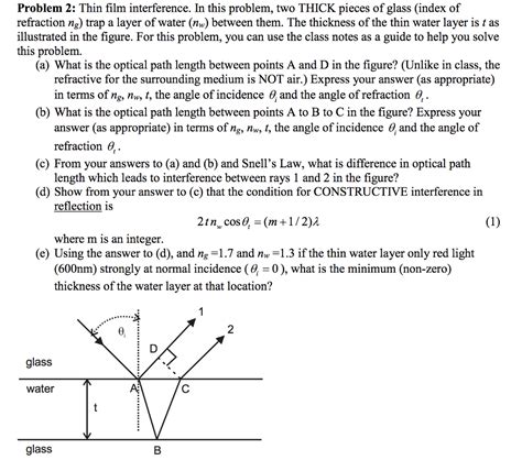Solved Problem 2 Thin Film Interference In This Problem
