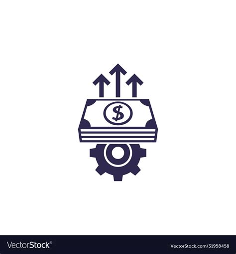 Financial Efficiency Icon On White Royalty Free Vector Image