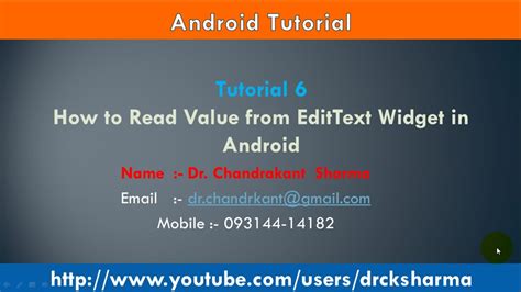 Edittext Widget In Android Youtube