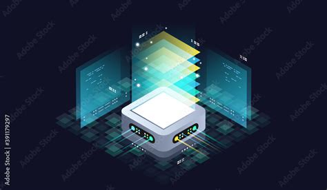 Technology Isometric Infographic Design For Quantum Computer