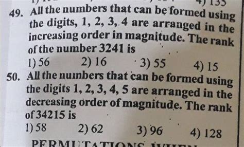 All The Numbers That Can Be Formed Using The Digits 12345 Are Arrange