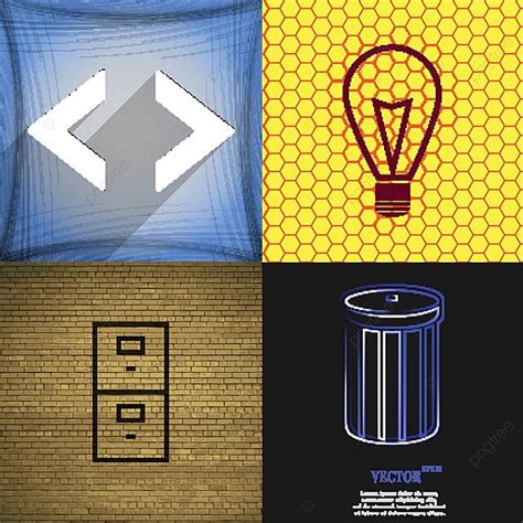 Collection Dicônes Web Variées Intégrées Dans Des Arrière Plans Abstraits Vecteur Png Coloré