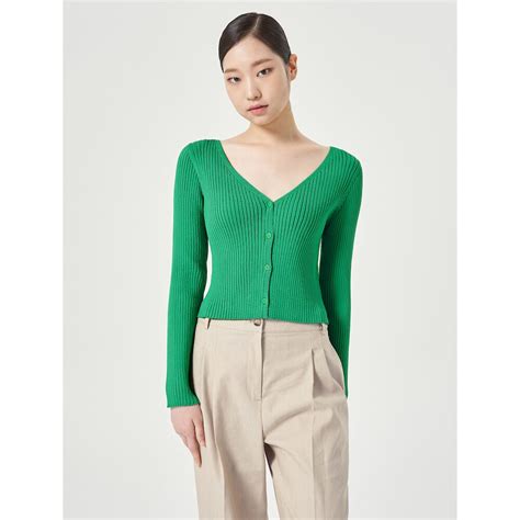 브이넥 카디건 그린 11345acy1m