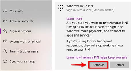How To Remove Your Pin And Other Sign In Options From Windows 10