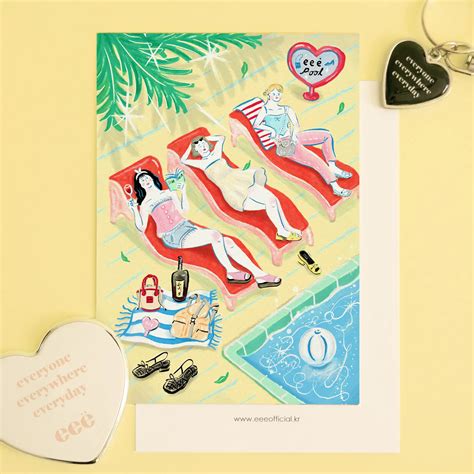 이이에 브랜드데이 콜라보 엽서 일러스트레이션 By 희다가든 포트폴리오 노트폴리오