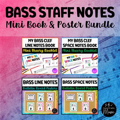 Bass Clef Notes Mini Books And Posters Music Theory Bulletin Board