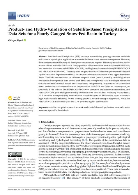 Pdf Product And Hydro Validation Of Satellite Based Precipitation