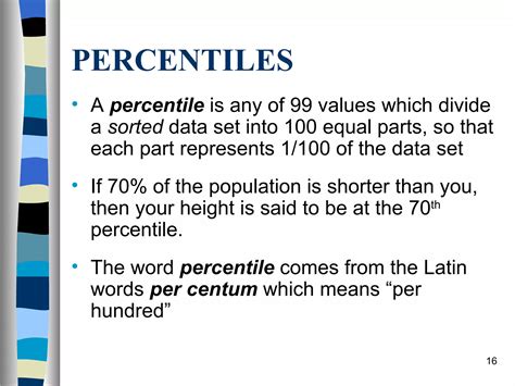 The Interpretation Of Quartiles And Percentiles July 2009 Ppt