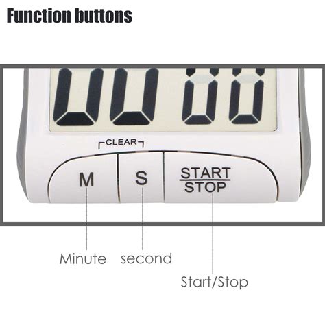 Digital Kitchen Timer And Stopwatch Large Lcd Display Digits Loud Alarm Magnetic Stand Beauty