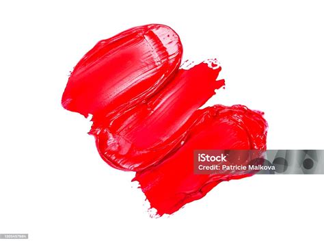 흰색 여성의 입술 사랑 배경 화장품 구성 메이크업 구성 립스틱 브러시 스트로크에 빨간 립스틱 얼룩 얼룩 0명에 대한 스톡 사진 및 기타 이미지 Istock