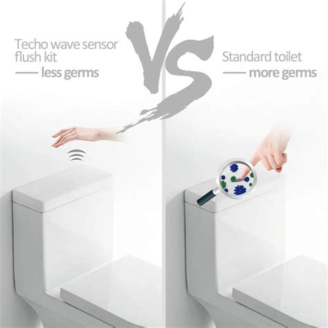 Techo Touchless Toilet Flush Kit With Sensor Range Adjustable Sensor Range And Flush Time
