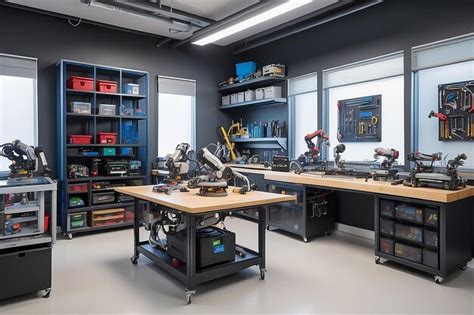 Premium Photo Showcase A Robotics Lab With Spare Parts Tools And A