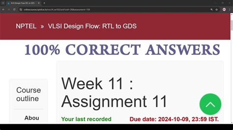 Vlsi Design Flow Rtl To Gds Week 11 Assignment Solution Nptel Swayam