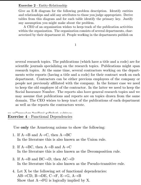 Solved Do All Question Exercise 2 Entity Rel