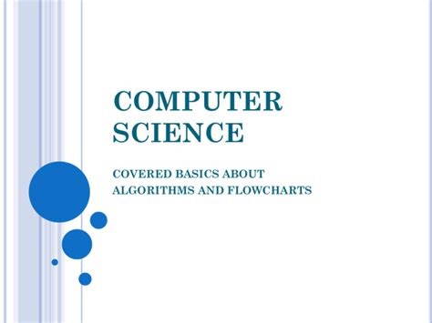 Algorithms And Flowcharts A Computer Science Introduction