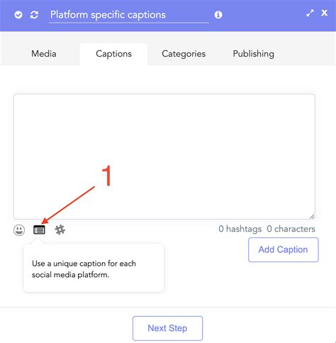 how to make platform specific captions for a piece of content cloud