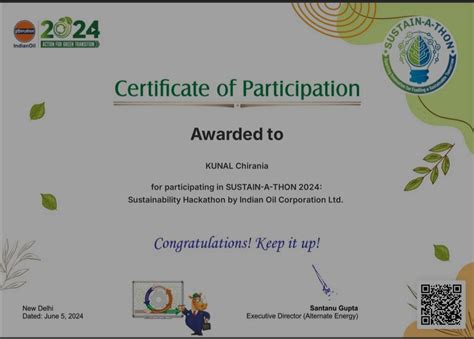 Kunal Chirania On Linkedin Sustainathon2024 Sustainability Innovation Hackathon Indianoil