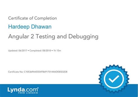 Angular Material Design Certificate Of Completion Ppt