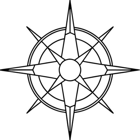 Premium Vector Compass Line Art Illustration