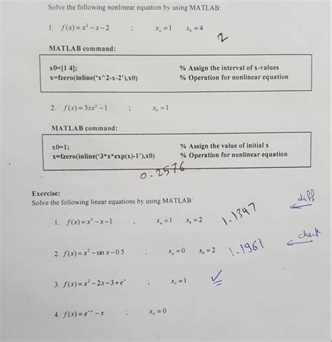 solved solve the following nonlinear equation by using