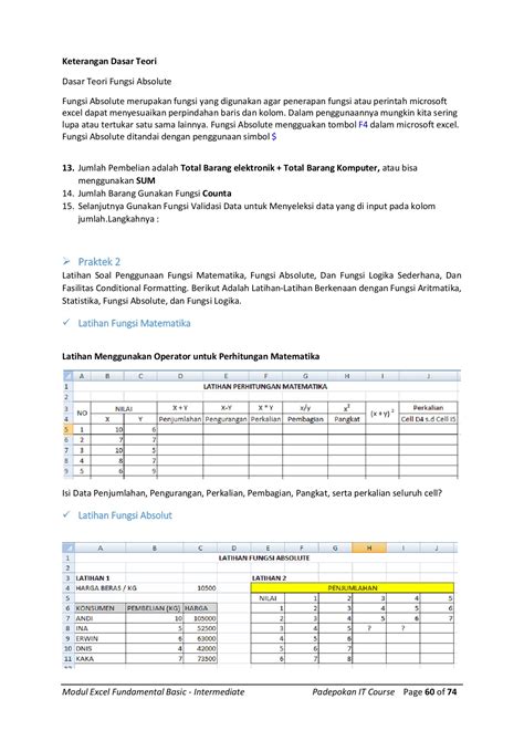 Modul Excel Fundamental Basic Intermediate Silviaassyifa Page Flip Pdf Online