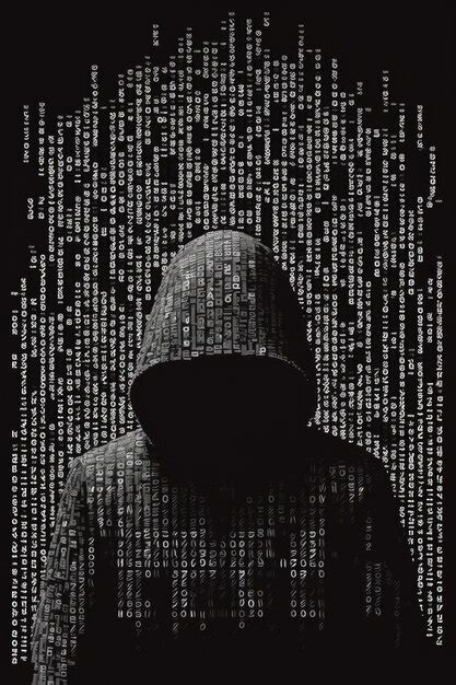Premium Ai Image Generative Ai Illustration With Black And White Of Anonymous Hacker Covered