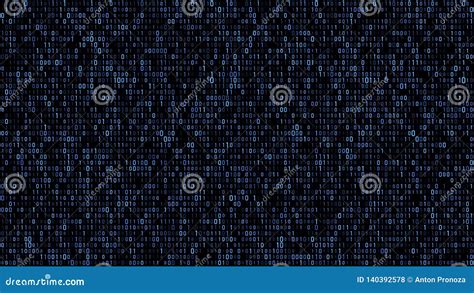 Abstract Binary Matrix Code Blue Stock Illustration Illustration Of
