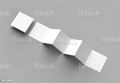 12 페이지 전단지 6 패널 아코디언 배z 평방 브로셔 모의 접어 회색 배경에 고립 3d 그림입니다 0명에 대한 스톡 사진 및 기타 이미지 Istock