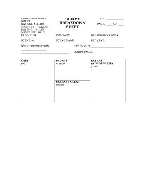 CODE BREAKDOWN SHEET Doc Template PdfFiller
