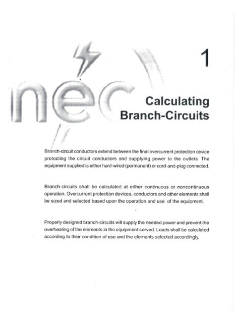 Calculation Of Branch Circuits Pdf