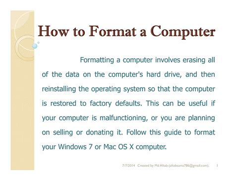 How To Format A Computer Windows PDF How To Format A Computer Windows PDF