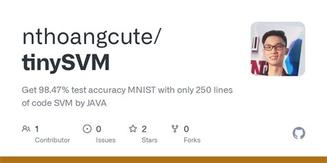 Github Nthoangcute Tinysvm Get Test Accuracy Mnist With Only Lines Of Code Svm By Java