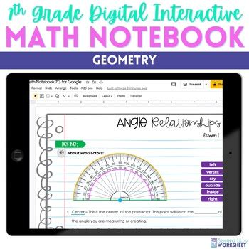 Geometry Digital Interactive Notebook Th Grade TPT