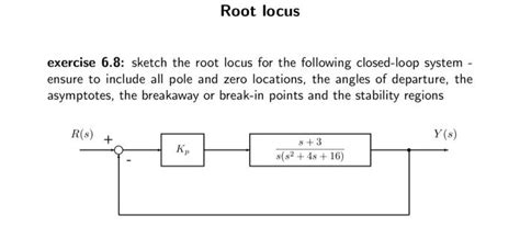 Solved Root Locus Exercise Sketch The Root Locus For Chegg