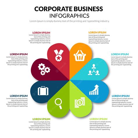 기업 비즈니스 인포 그래픽 프리미엄 벡터