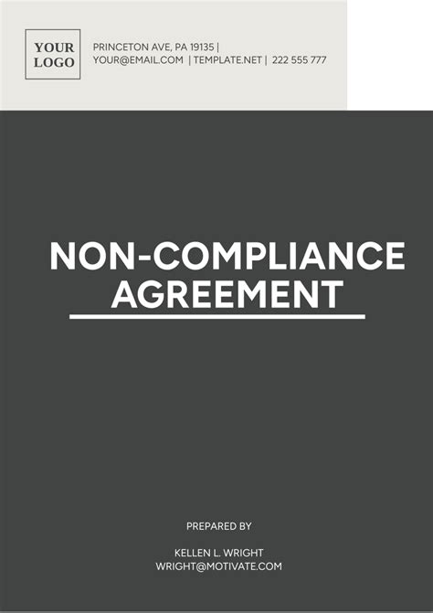 Free Non Compliance Agreement Template To Edit Online