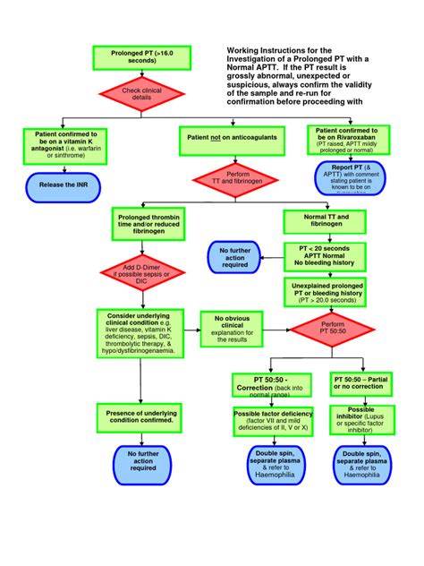 Working Instructions Investigation Of Prolonged Pt Pdf Clinical Medicine Medical Specialties