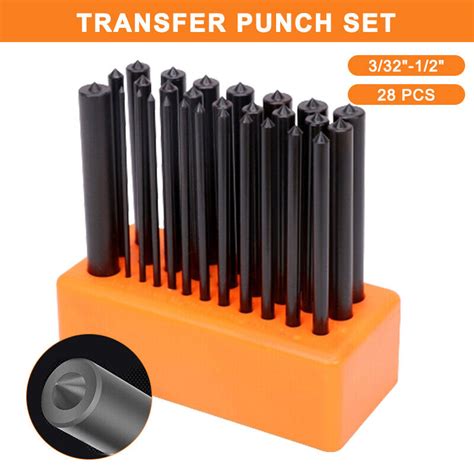 28pc Center Punch Transfer Punch Set Steel Machinist Thread Tool Kit 3