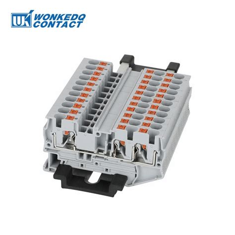 Pt4 Tw Push In Din Rial Terminal Block 1 Input 2 Output Wire Electric Connector 4mm² Pt 4 Twin