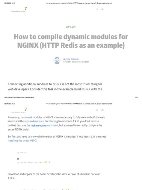 How To Compile Dynamic Modules For Nginx Redis As An Example