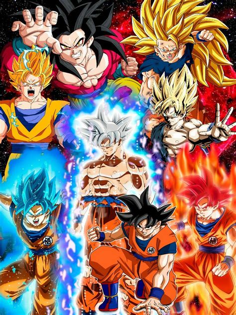 All Goku Transformations Fondo De Pantalla Personajes De Dragon Ball