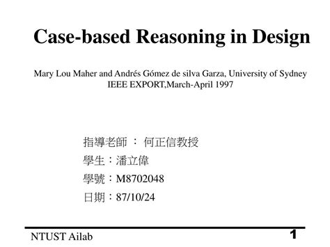 Ppt Case Based Reasoning In Design Powerpoint Presentation Free