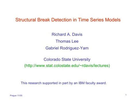Structural Break Detection In Time Series Models