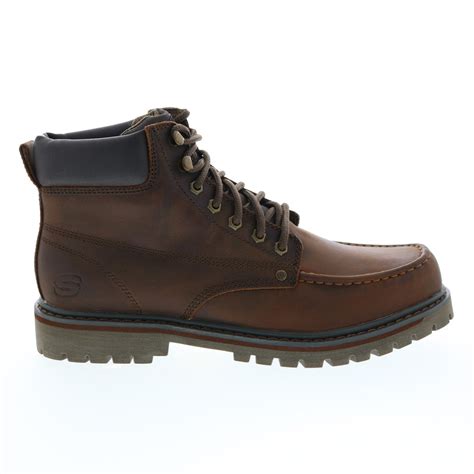 Skechers Bruiser 6643 Mens Brown Leather Work And Safety Boots Ruze Shoes