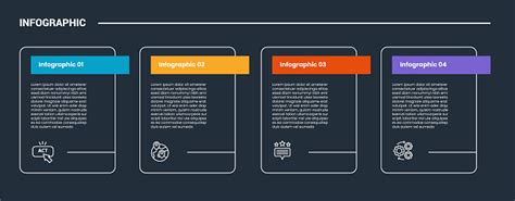 Process Stages Workflow Infographic Dark Outline For Slide Presentation With Creative Table With