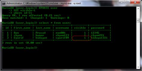 Update Tabel Di Database Mysql Melalui Cmd ~ Computer Network Engineering