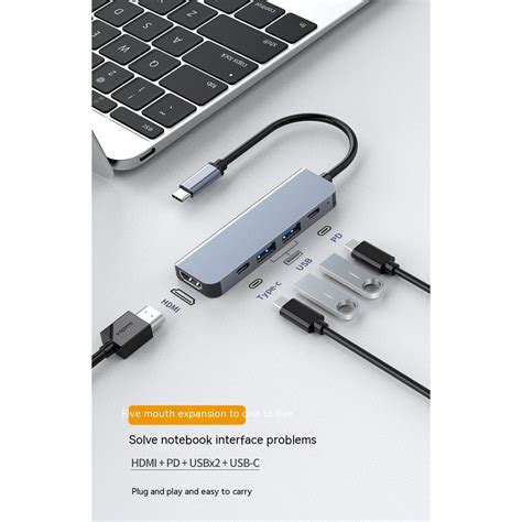 Typec Multi Port Extender Usb Hub Branching Expansion Dock Mobile Phone Converter 5 In 1 Pd100w