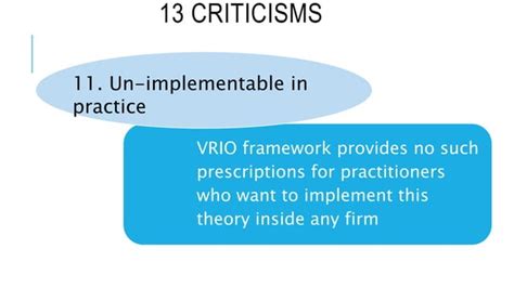 Resource Based View Rbv And 13 Criticisms Ppt