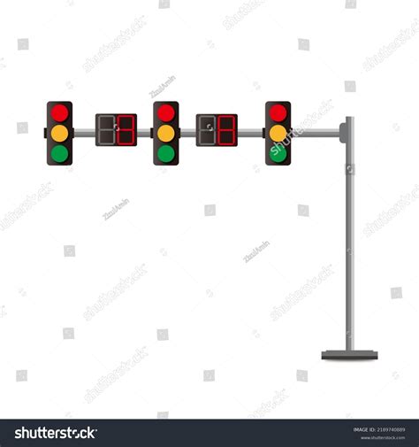 Traffic Light Countdown Timer On White Stock Illustration Shutterstock